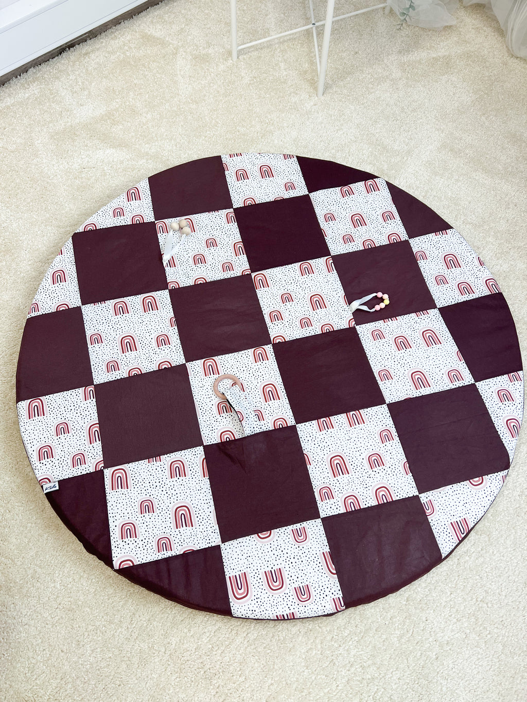 Round Baby Playmat – Foam Mat with Cover & Sensory Ring